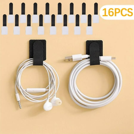 LSLJS 16PCS Self-Adhesive Cable Management with Adhesive Buckle Cable ...
