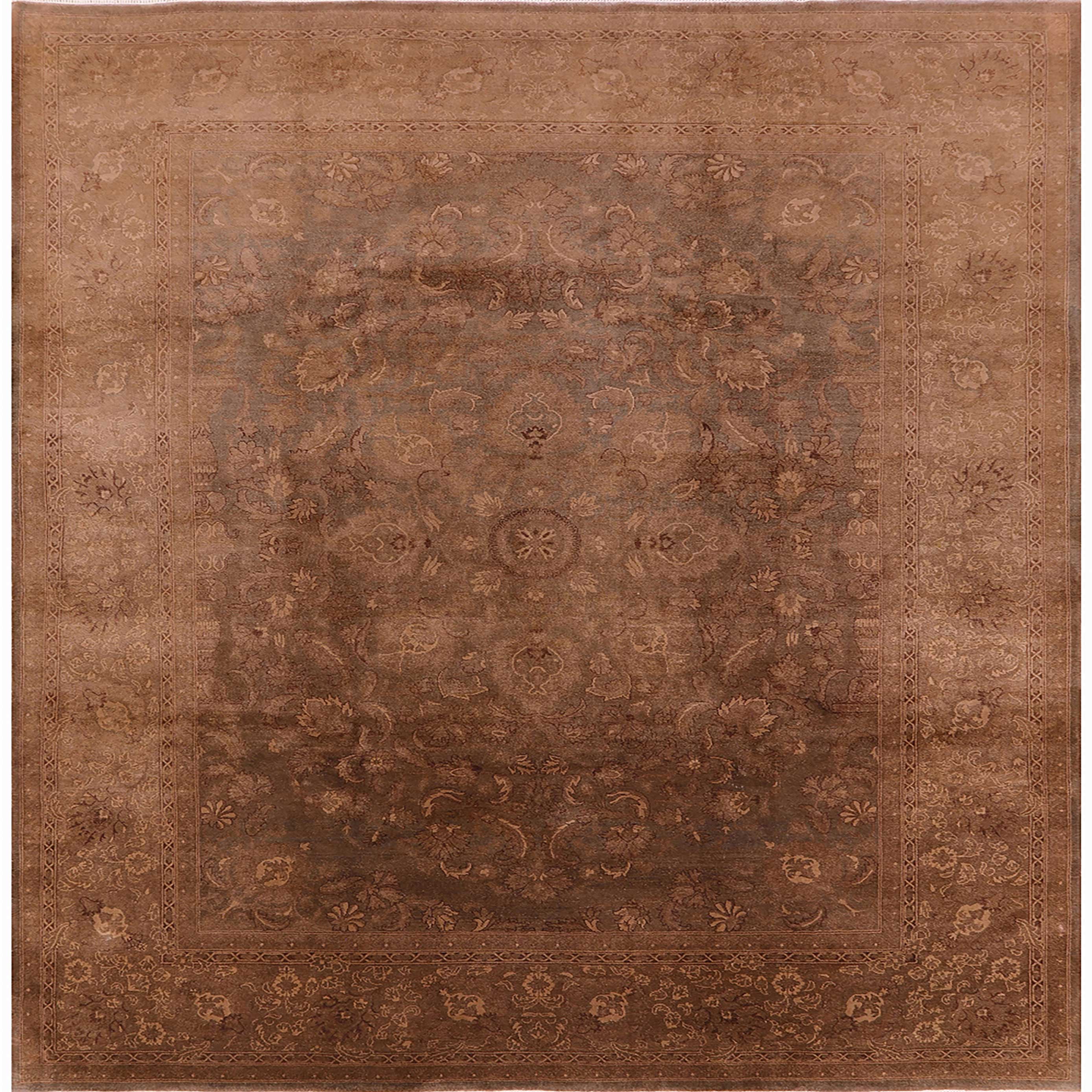Ahgly Company Indoor Square Mid-Century Modern Chocolate Brown Oriental ...