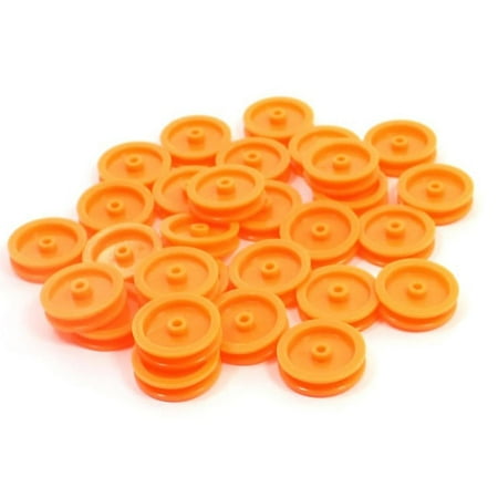 30 Pcs 2mm Hole Orange Plastic Belt Pulley For Diy Rc Toy Car Airplane ...