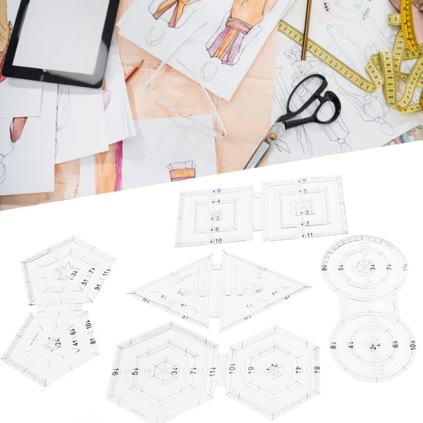 Patch-Work Ruler, Sewing Ruler Pure Transparent Double Round Ruler DIY ...
