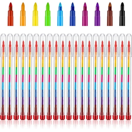 Stackable Colored Pencils, 10 Interchangeable Colors, Stacker Crayon ...
