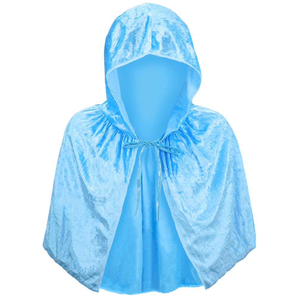 SeasonsTrading Child Light Blue Velvet Hooded Cape Capelet - Kids ...