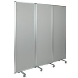 Emma + Oliver Mobile Whiteboard/Cloth 3 Section Partition with Locking ...