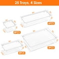 Clear Plastic Drawer Organizers Set, iMounTEK 25Pcs 4-Size Versatile ...