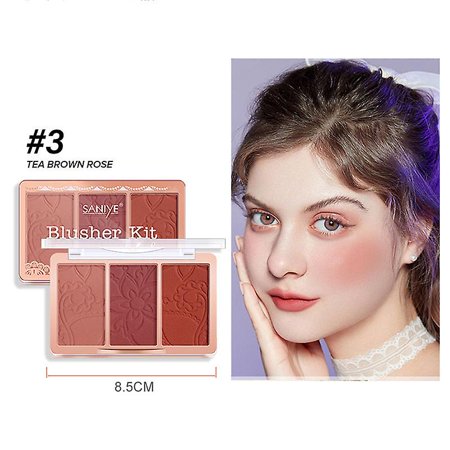 3 Colors Face Blush Combination Plate Powder Palette Cosmetic General ...