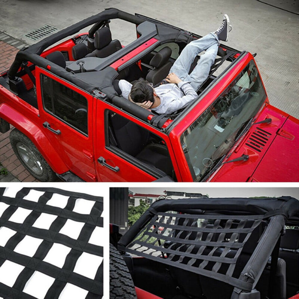 Red ONE250 Cargo Mesh Heavy Duty Net Roof Top Hammock or Rear Trunk ...