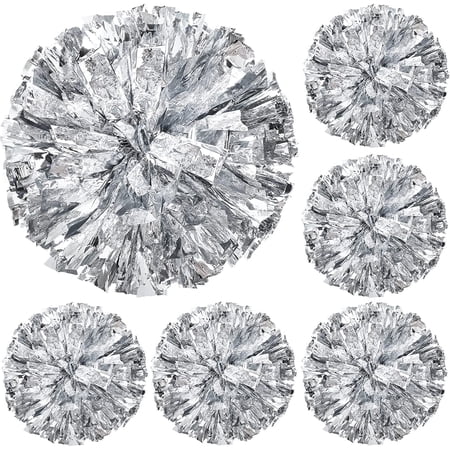 FanShow 6 Pieces 12 Inch Metallic Cheerleading Pom Poms for Kids ...