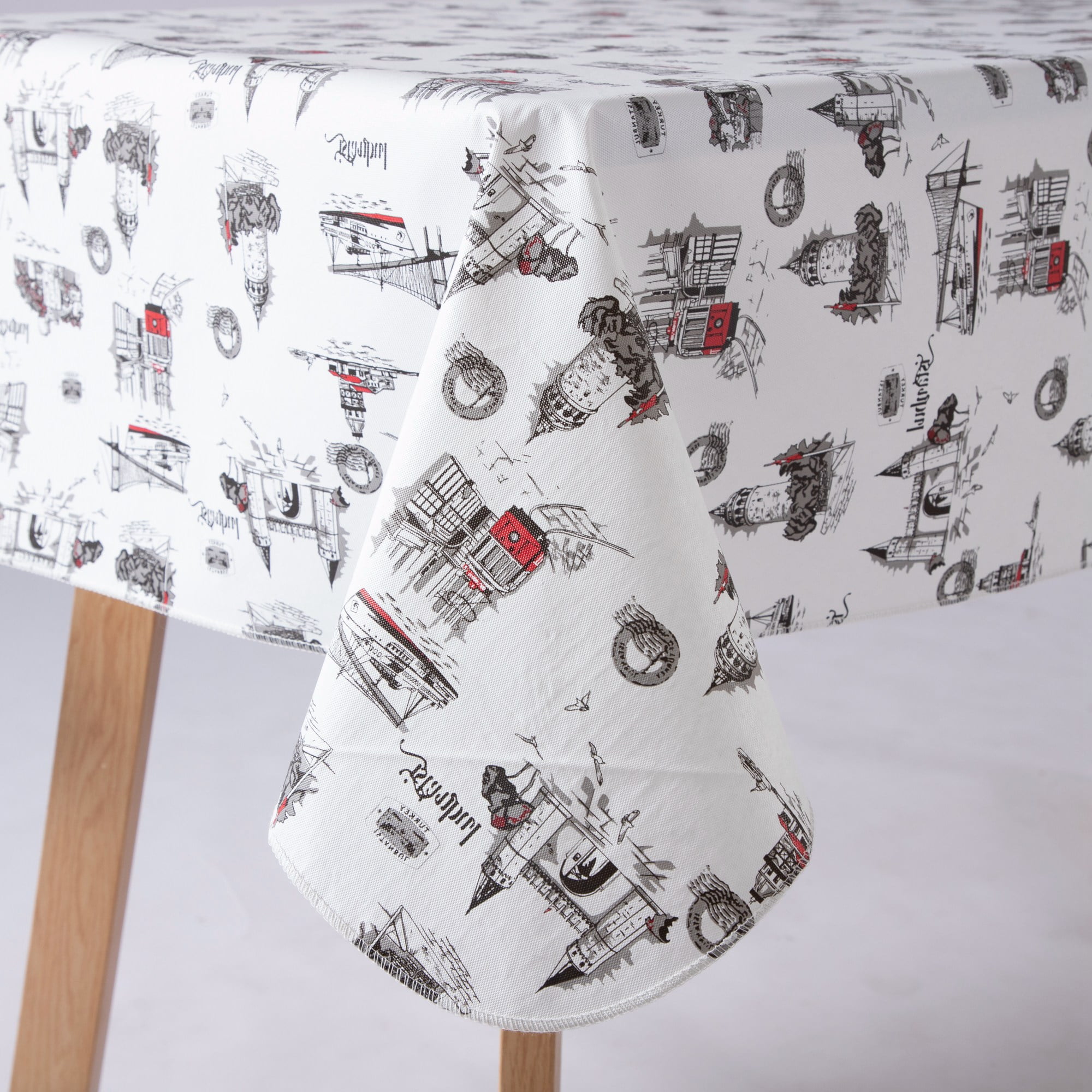 Ray Star 52x90 Vinyl Tablecloth Rectangle with Flannel Backing, 100% ...