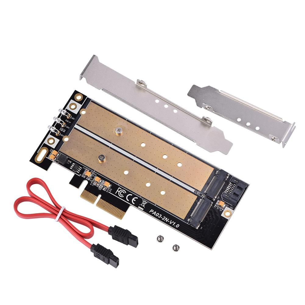 Ccdes 2 Port NGFF / M.2 B + M Key to PCI-E 4X Adapter Card SSD SATA to PCI Express PCI-E, M.2 to ...