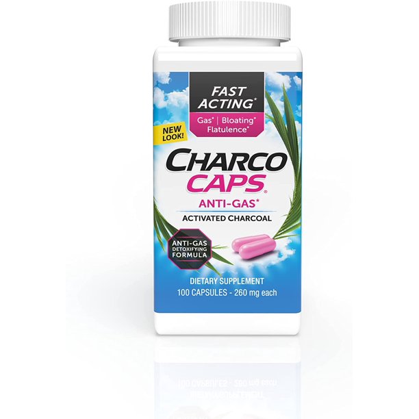 Charcocaps Dietary Supplement Anti-Gas Formula, 100 ct - Walmart.com