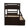 Solid Wood Bunk Bed, Twin-over -Ful Bunk Bed with Ladders and 2 Storage ...