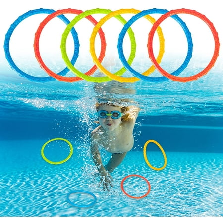CHIKEN 6 Pack Pool Diving Toys Water Swimming Pool Diving Rings Toys ...