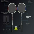 Senston Badminton Rackets Set of 2, Graphite Shaft Badminton Racquets ...
