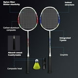Senston Badminton Rackets Set of 2, Graphite Shaft Badminton Racquets ...