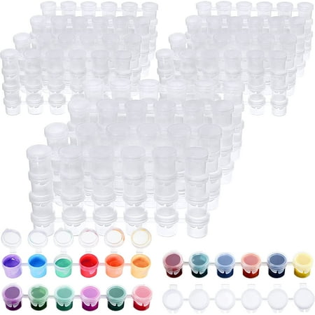 60 Strips Empty Paint Strips Mini Empty Paint Pots Paint Cup Pots Clear ...