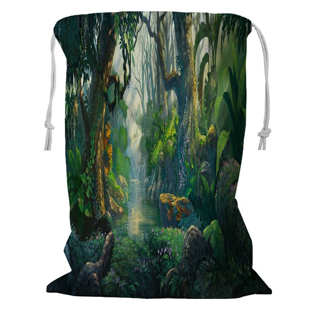 HATIART Fantasy Forest Painting Storage Basket Laundry Bag with ...