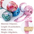 2 Skeins Metallic T Shirt Yarn for Crocheting, 2x100g/2x33yd Shiny ...