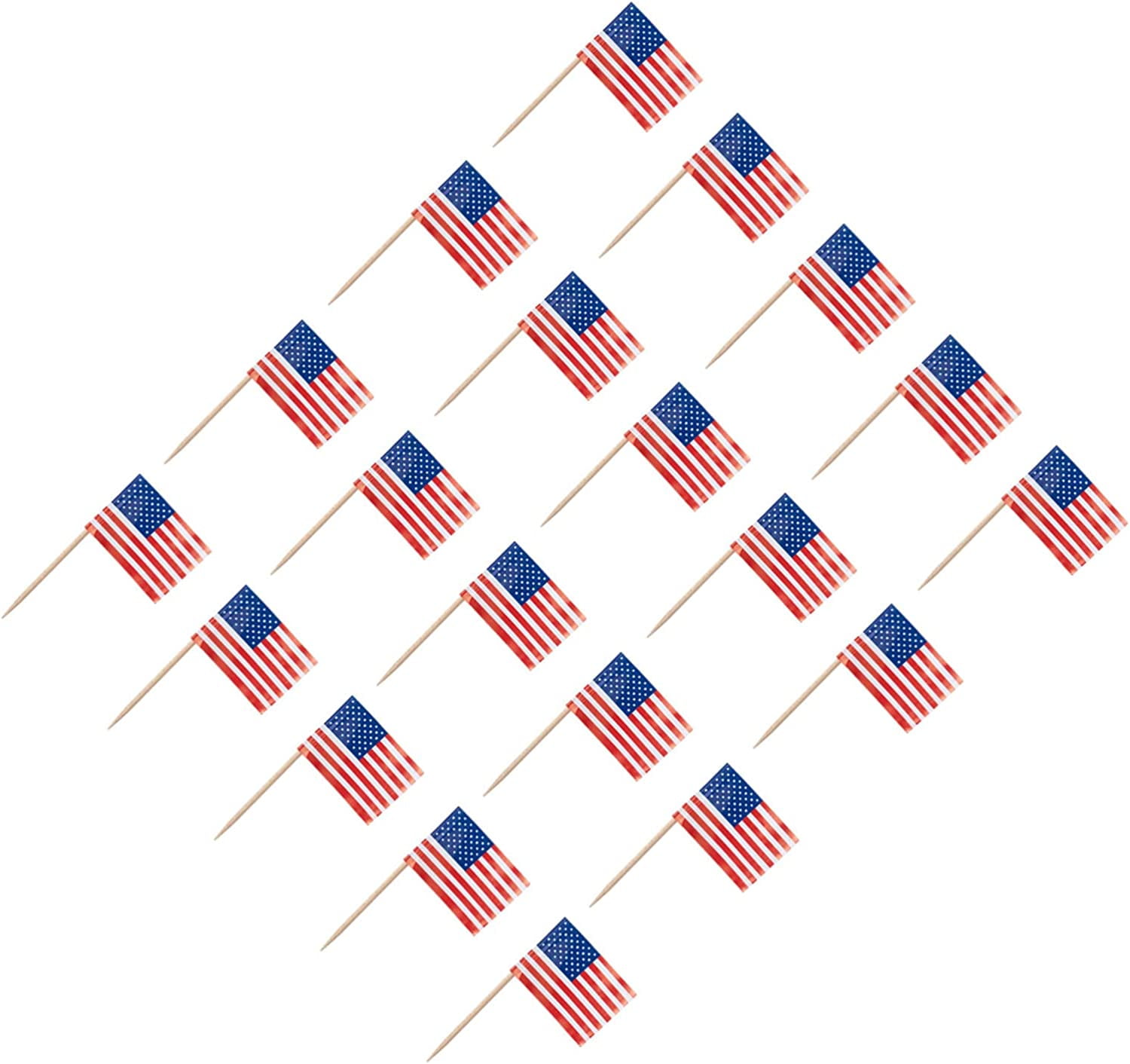 100PCS USA American Flag Toothpicks US Toothpick Flags, 4th of July ...