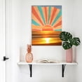 Abstract Sunset Canvas Wall Art for Living Room, Seaside Orange ...