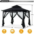 ABCCANOPY Waterproof 9'x9' Patio Gazebo with Mosquito Netting, Double ...