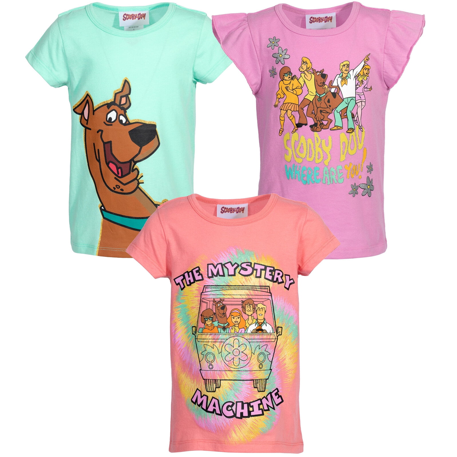 Scooby-Doo Scooby Doo Big Girls 3 Pack T-Shirts Toddler to Big Kid ...