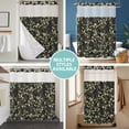 No Hook Shower Curtain with Snap in Liner, Watercolor Green Leaves ...