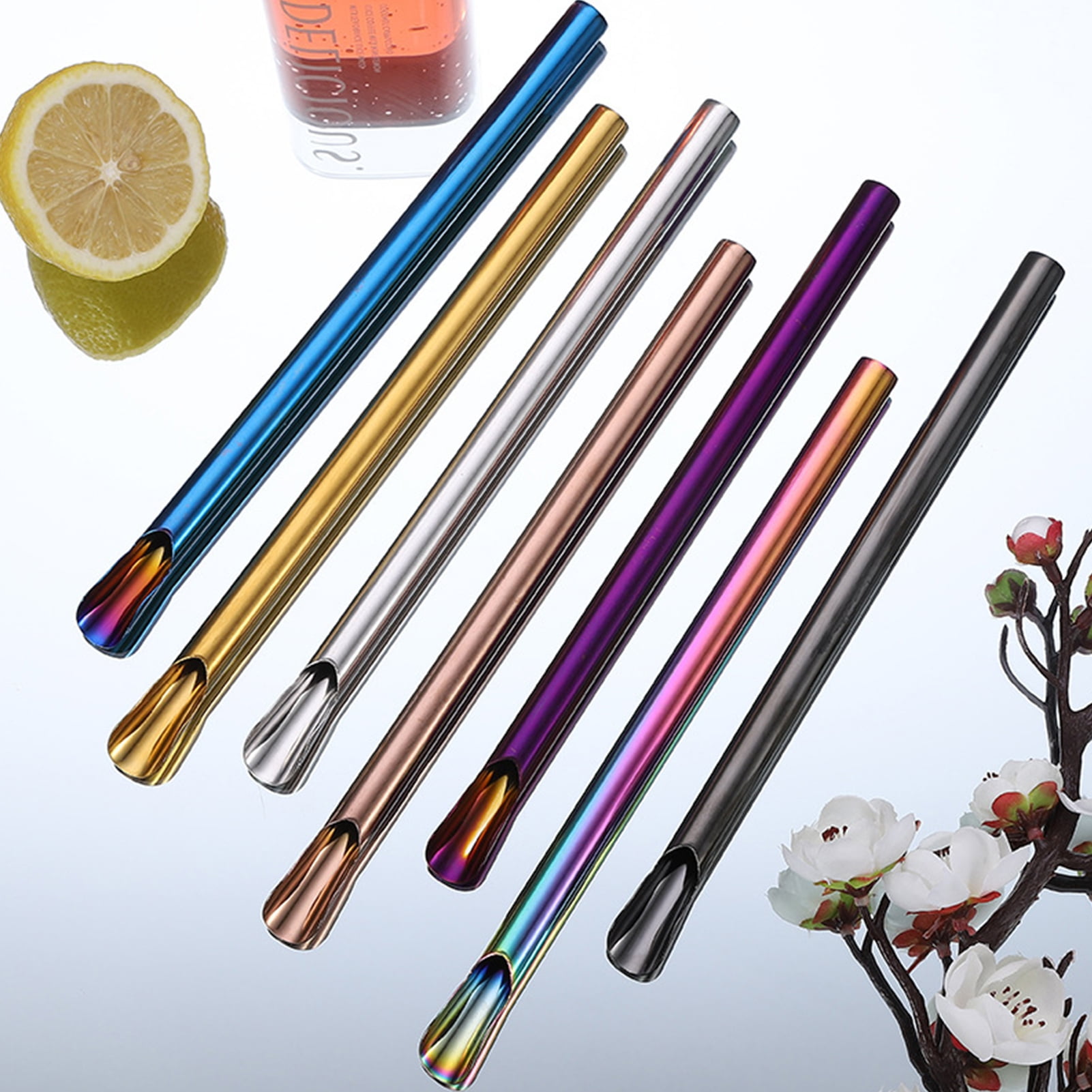 Bobasndm Milk Straw Reusable Colorful Drinking Coffee Straw Rounded Mouth Great For Household