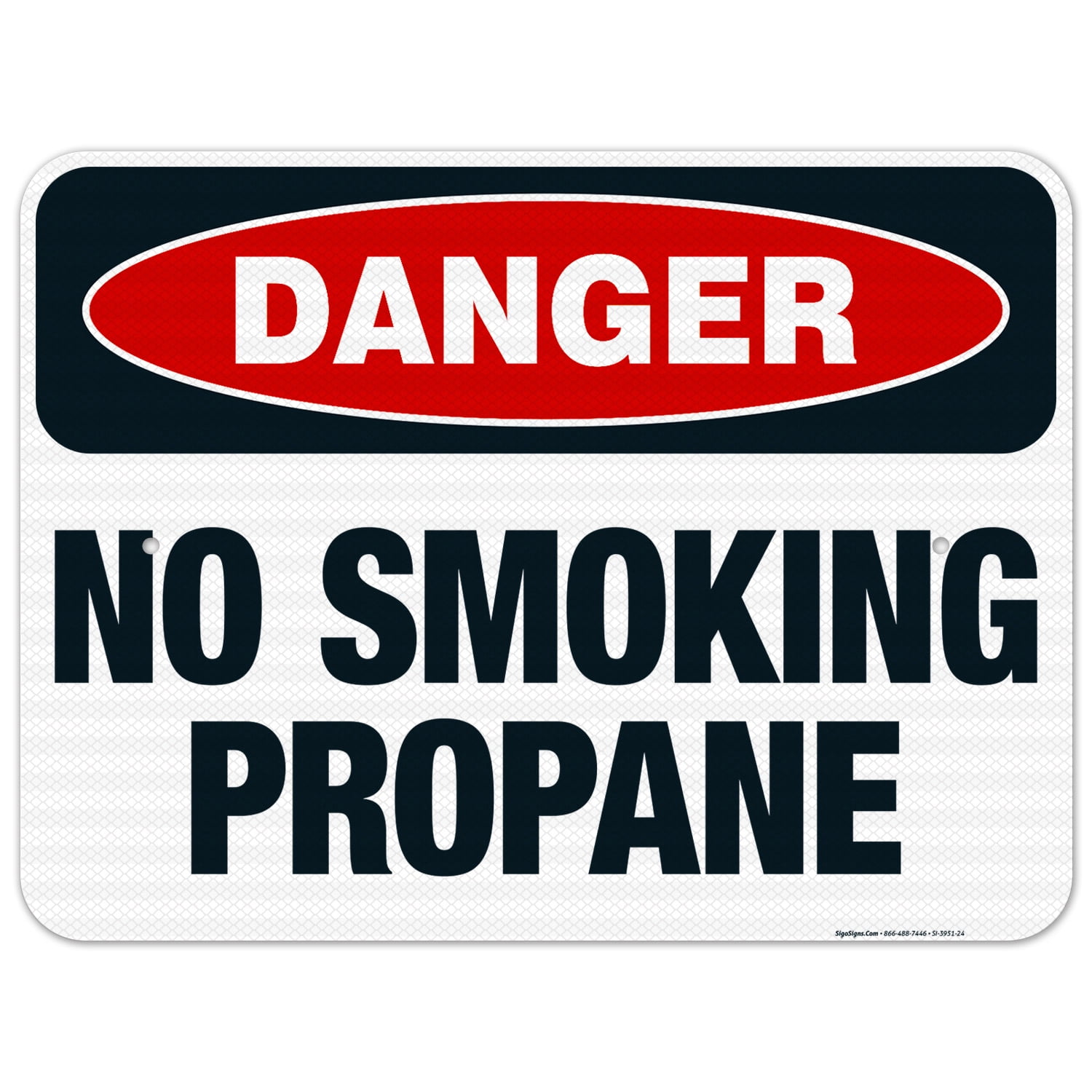 Danger No Smoking Propane Sign, OSHA Danger Sign, 18x24 Reflective ...