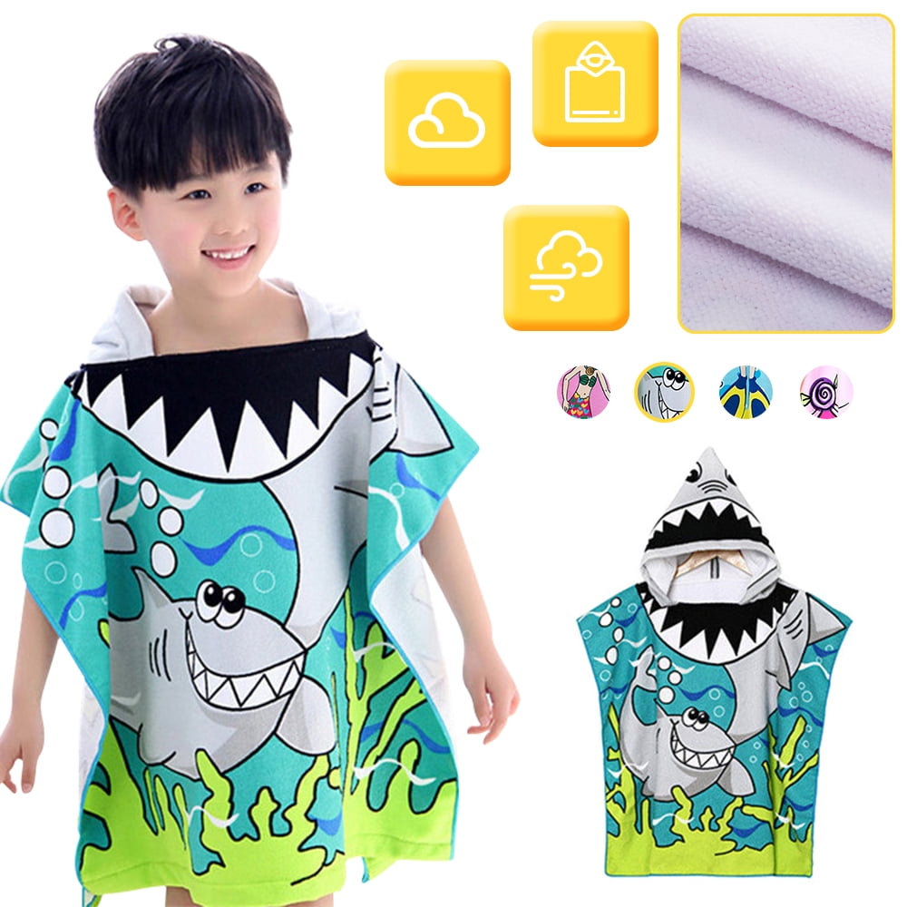 LNKOO Kids Hooded Beach Bath Towel for Age 2-7 Years - Swim Pool ...
