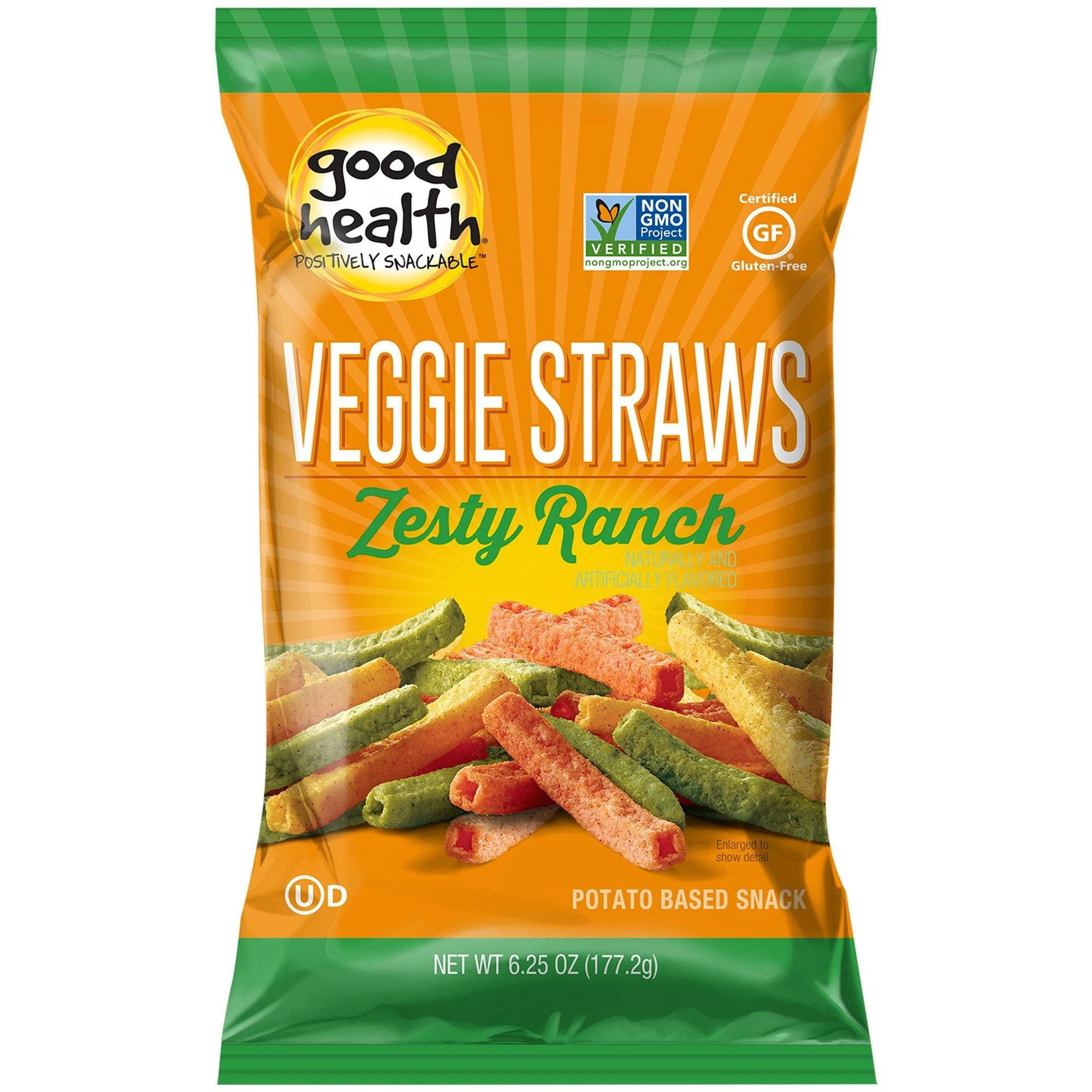Good Health Non-GMO Veggie Straws 6.25 oz. Bag (Zesty Ranch, 2 Bags ...