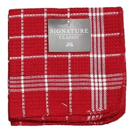 7475 13 x 13 in. Red 100 Percentage Cotton Dish Cloths - 4 Pack, Pack ...