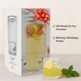 2 Pack, 1.8 Gallon Ribbed Drink Dispensers Capri Double Glass Beverage ...