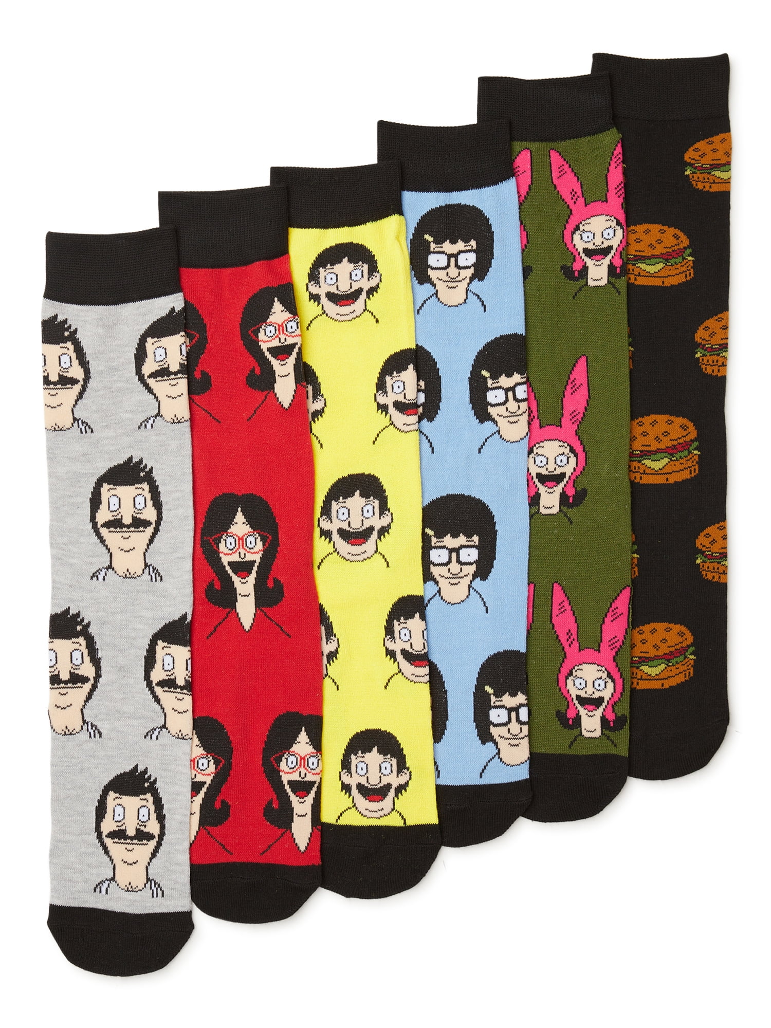 Bob's Burgers Men's Crew Socks, 6-Pack - Walmart.com