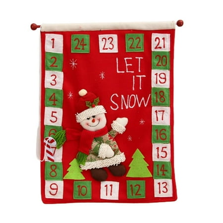 mmirethe Christmas Advent Calendar Wall Hanging Santa Claus Calendar ...