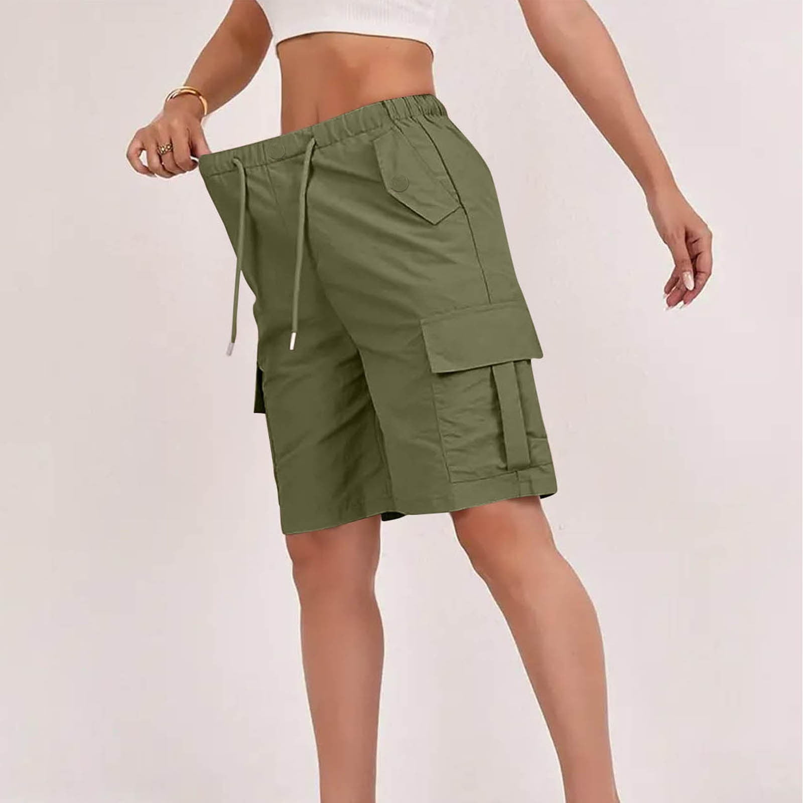 Click here for Soki Womens Summer Casual Cargo Shorts Elastic Wai... prices