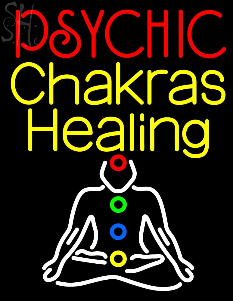 White Psychic Chakras Healing LED Neon Sign 31" Tall x 24" Wide ...