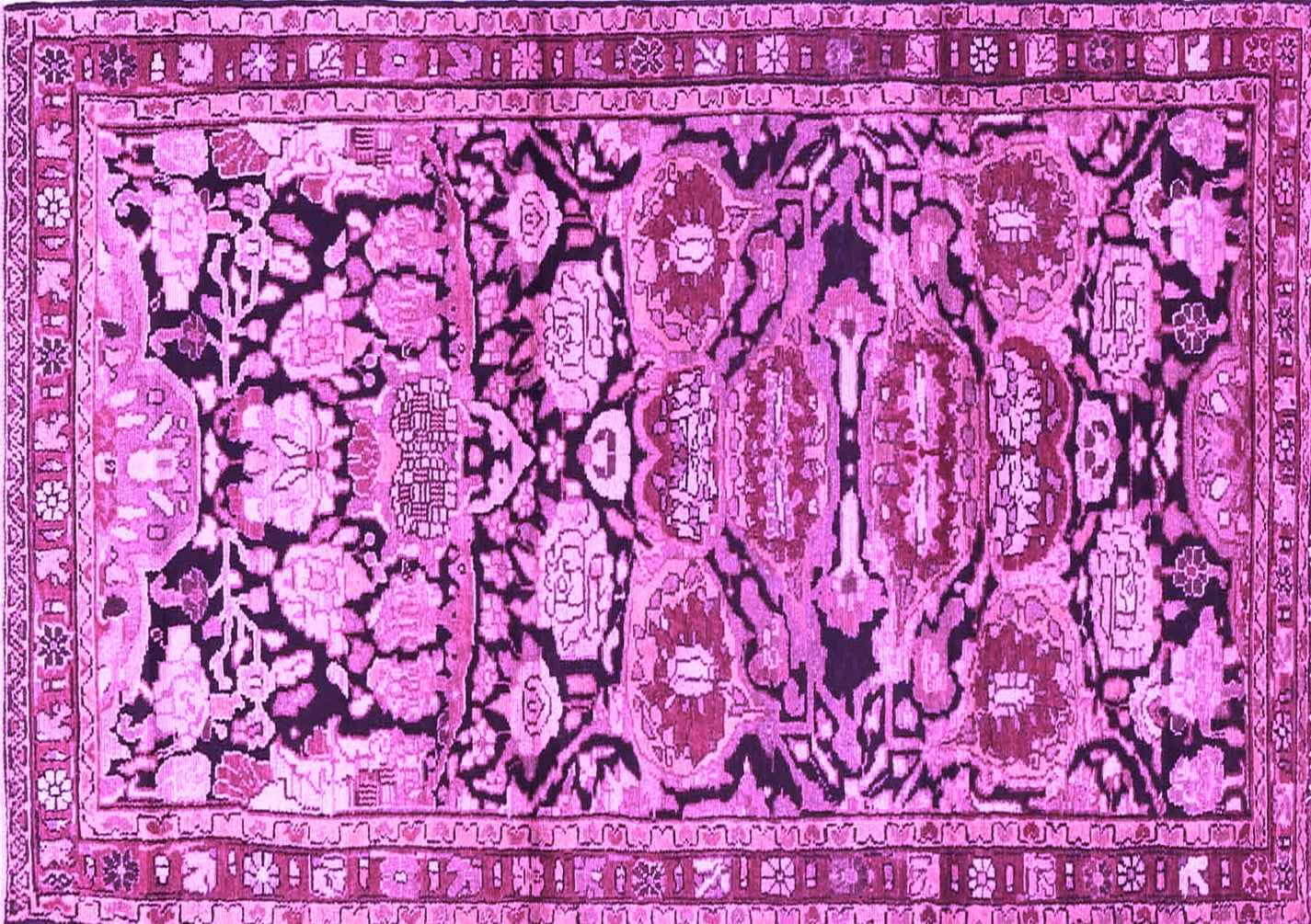 Ahgly Company Indoor Rectangle Persian Purple Traditional Area Rugs, 2 ...