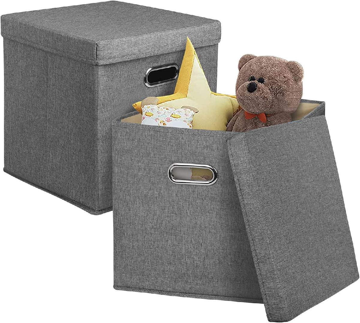 2 Pack Foldable Cubes Storage Bins With Lids 12 6 12 6 12 6