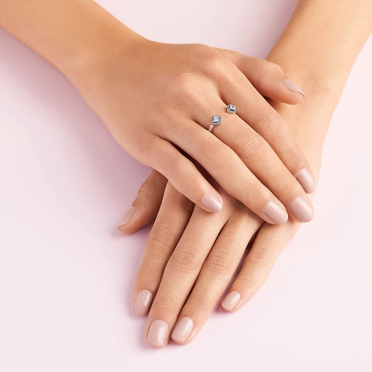 Pandora rose square sparkle open ring store