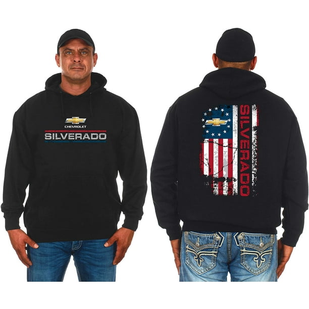 JH Design Men's Chevy Silverado Distressed Logo Pullover Hoodie ...