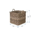 Large Gray Kouboo Square Rattan Woven Basket for Storage and Decor ...