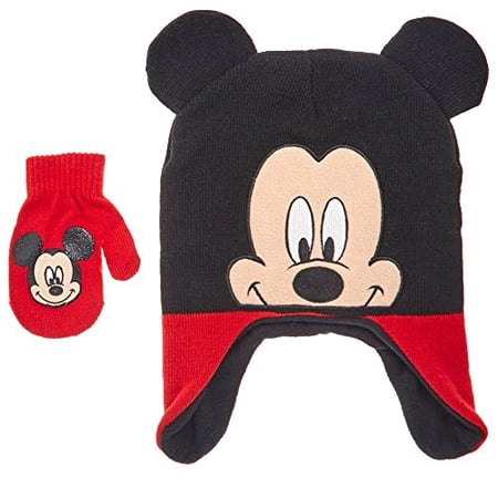 Disney Mickey Mouse Toddler Little Boys Winter Hat Mitten Set | Walmart ...