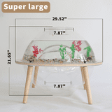 WAOWAO 2-in-1 Cat House & Fish Tank with Viewing Window - Solid Wood ...