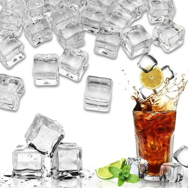 Clear, 1 Pcs 15mm Clear Fake Ice Acrylic Decorative Ice Cubes Display ...