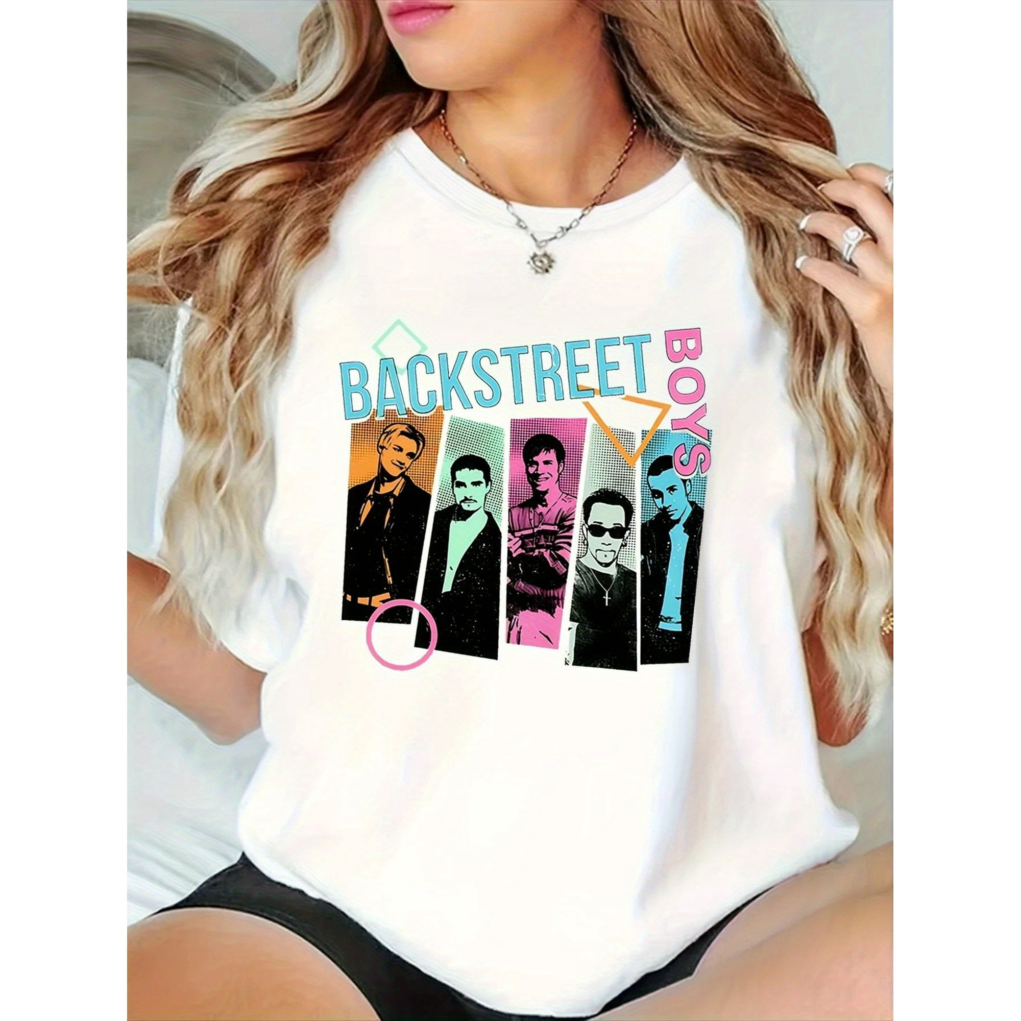 Generic Womens Backstreet Graphic T-Shirt - Casual Short Sleeve Tee With Vibrant Design  Black Street Style Top For Spring/Summer  Spring Fashion R