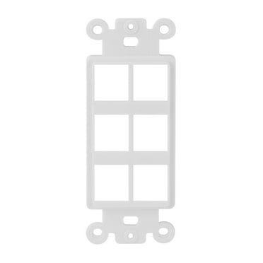 Construct Pro Double-Gang 12-Port Keystone Wall Plate (Color: White ...