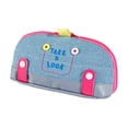 CaiTeLin Color Blocking Embroidery Pen Bag, Buckle Small Pocket Large ...