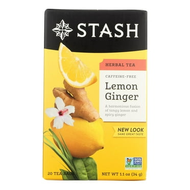 Stash Tea Lemon Ginger Herbal Tea, 20 Ct, 1.1 Oz - Walmart.com