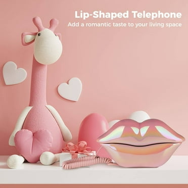Fdit Corded Telephone - Novelty Lip Phone Funny Lip Telephone Red Mouth ...