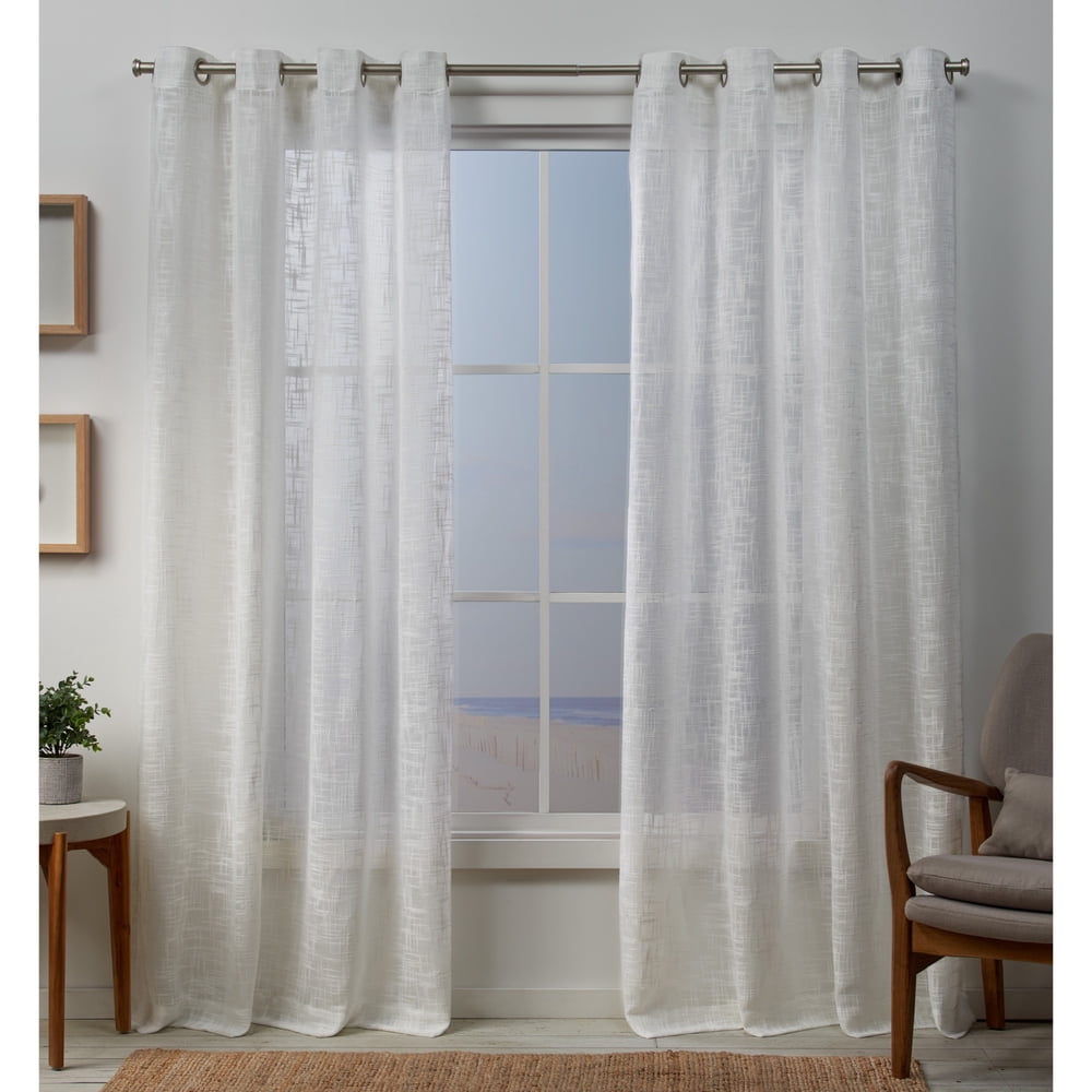 Exclusive Home Curtains 2 Pack Sena Two Way Slub Yarn Sheer Grommet Top ...